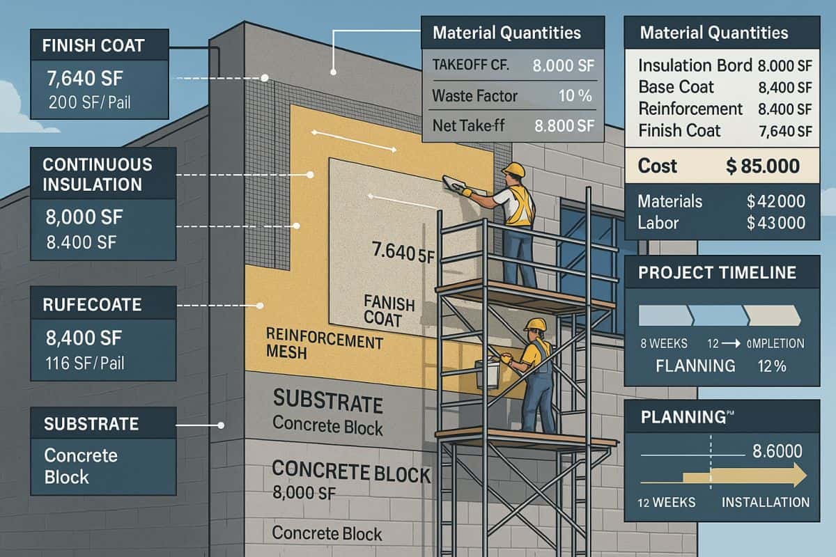 Calculating Material Takeoffs for Large EIFS Facades