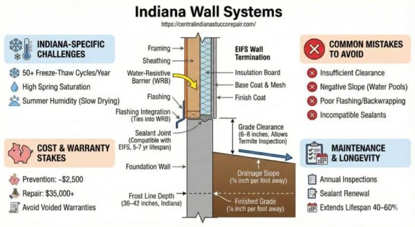 EIFS Termination at Grade to Prevent Moisture Damage